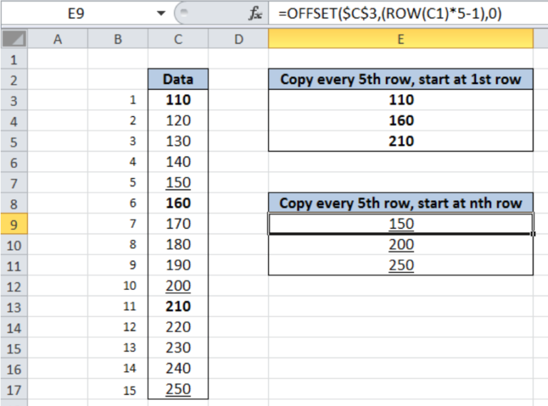 Excel formula: Copy value from every nth row - Excelchat
