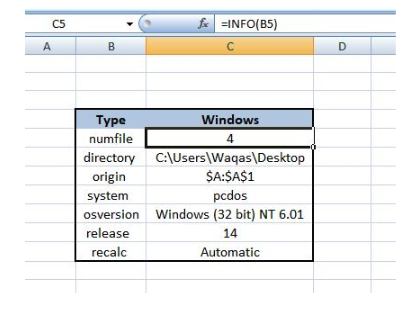 Excel Formula: How to use excel info function in Excelchat - Excelchat