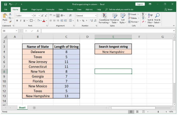 Excel formula: Find longest string in column - Excelchat