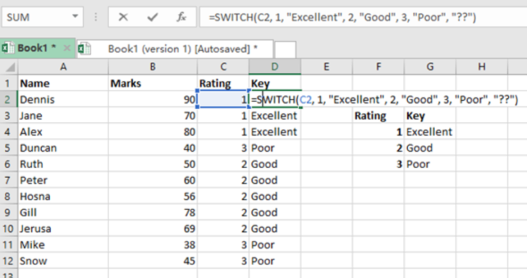Excel Formula How To Use The Excel Switch Function Excelchat