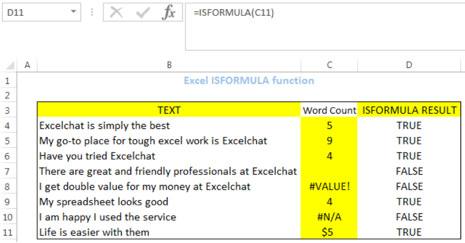 How To Use The Excel Isformula Function