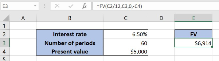 How to calculate a compound interest in Excel