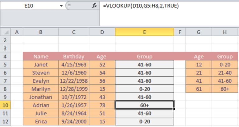 Excel formula: Group numbers with VLOOKUP - Excelchat