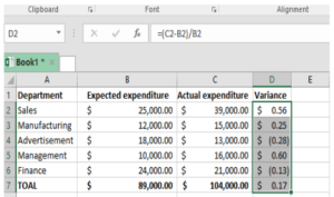 Excel formula: Calculate percent variance - Excelchat
