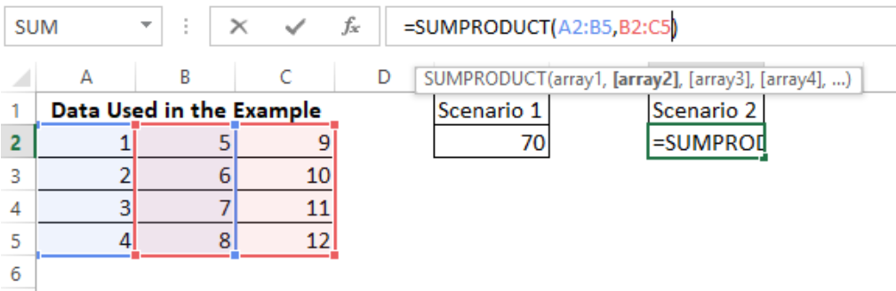 How to Create SUMPRODUCT of a Set of Arrays - Excelchat