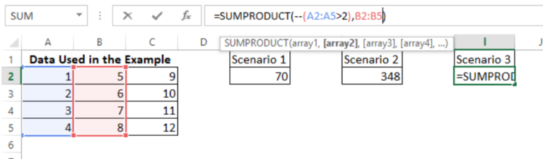 How To Create Sumproduct Of A Set Of Arrays Excelchat