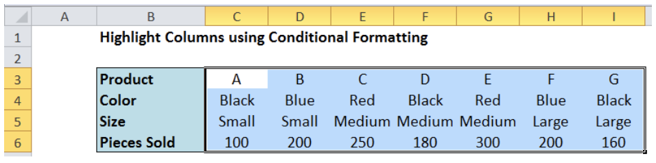 Use Conditional Formatting to Highlight a Row or Column | Excelchat
