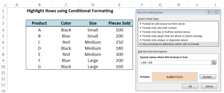 Use Conditional Formatting to Highlight a Row or Column | Excelchat