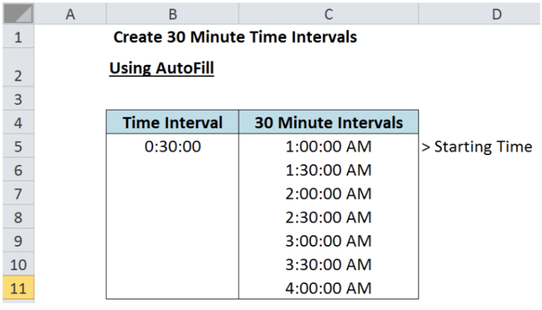 30 minute time intervals openoffice excel - denfluid