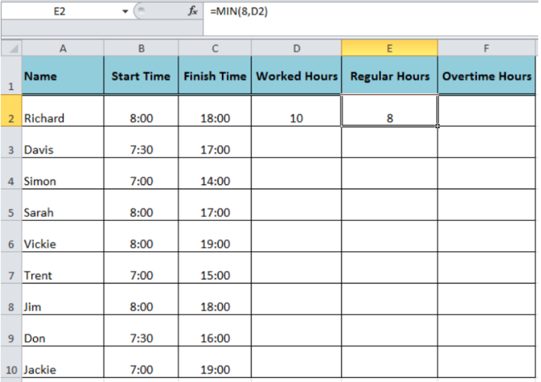 Learn How to Calculate Overtime in Excel | Excelchat