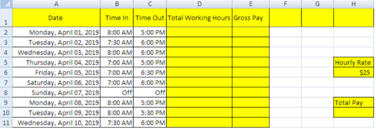 Guide To Creating A Timesheet In Excel Excelchat