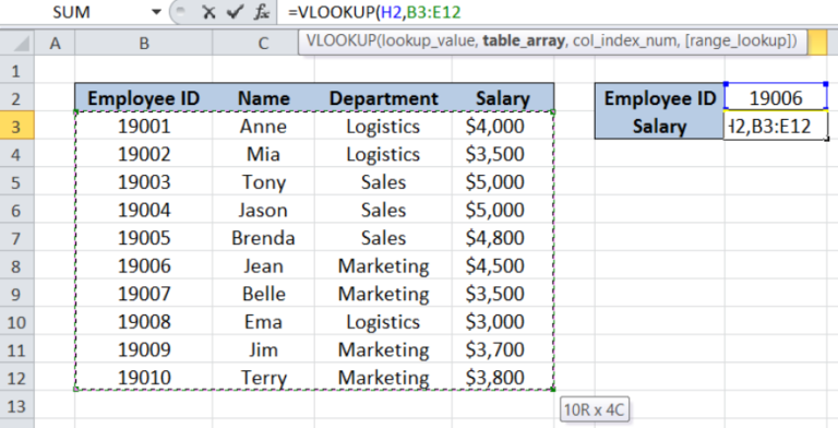 VLOOKUP with Table Array: 5 Best Practices | Excelchat