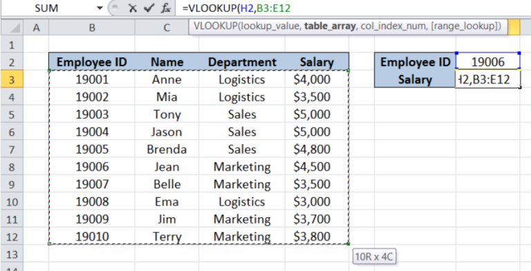 VLOOKUP with Table Array: 5 Best Practices | Excelchat