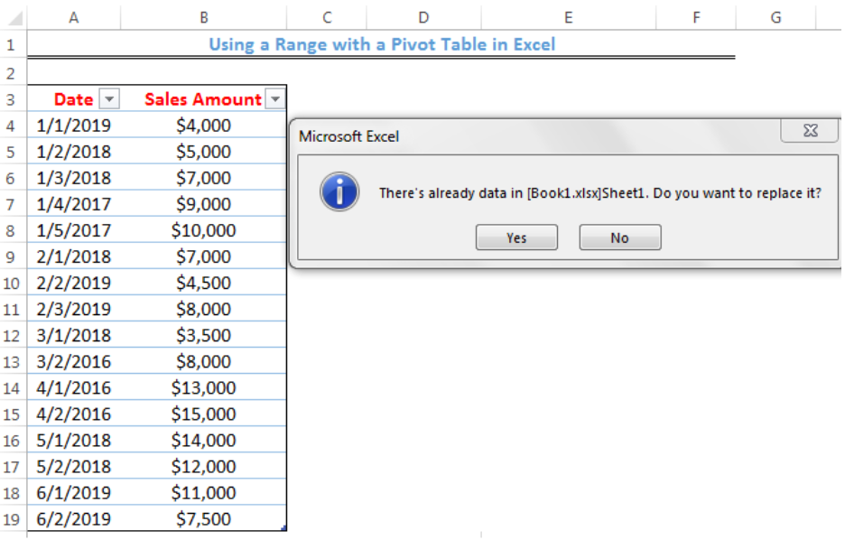 Using a Range with a Pivot Table in Excel | Excelchat