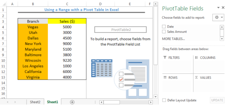 Using a Range with a Pivot Table in Excel | Excelchat