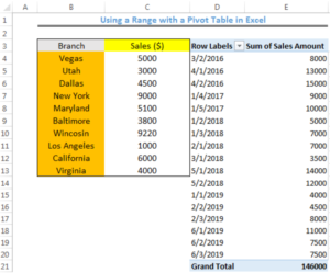 Using a Range with a Pivot Table in Excel | Excelchat