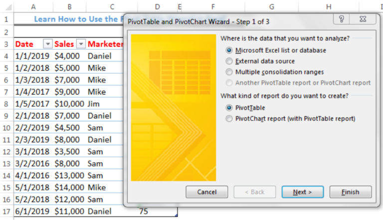 Learn How to Use the Pivot Table Wizard in Excel | Excelchat