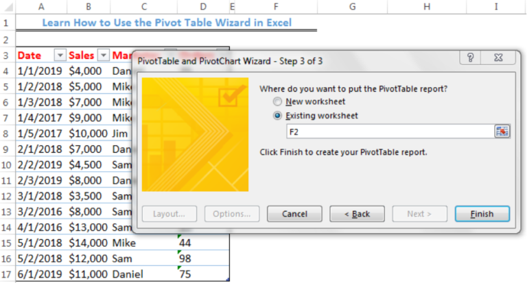 Learn How to Use the Pivot Table Wizard in Excel | Excelchat