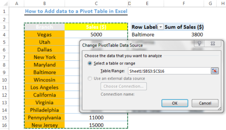 How to Add Data to a Pivot Table in Excel | Excelchat