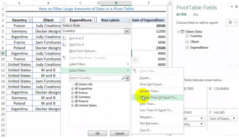 Learn How to Filter Large Amounts of Data in a Pivot Table | Excelchat