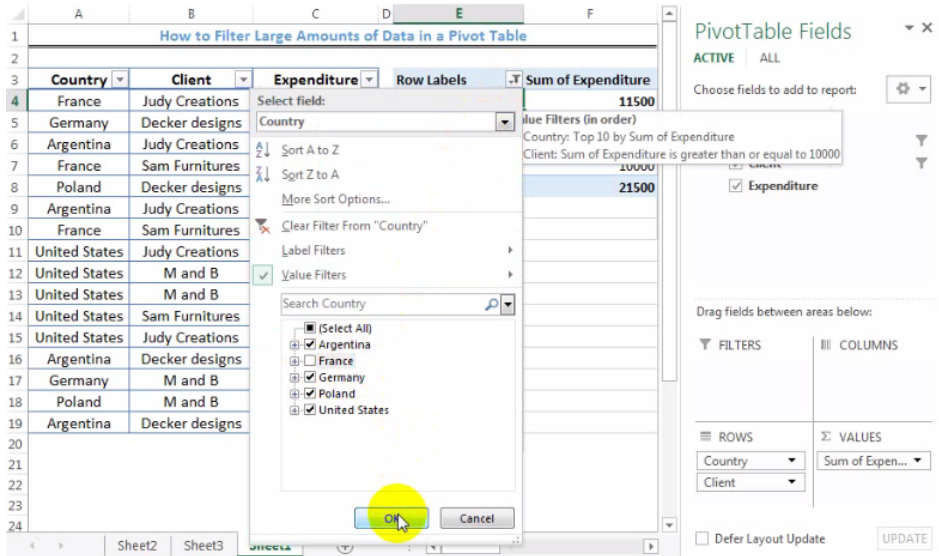 Learn How to Filter Large Amounts of Data in a Pivot Table | Excelchat