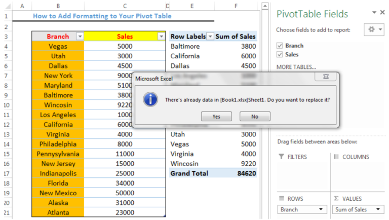How to Add Formatting to Your Pivot Table | Excelchat