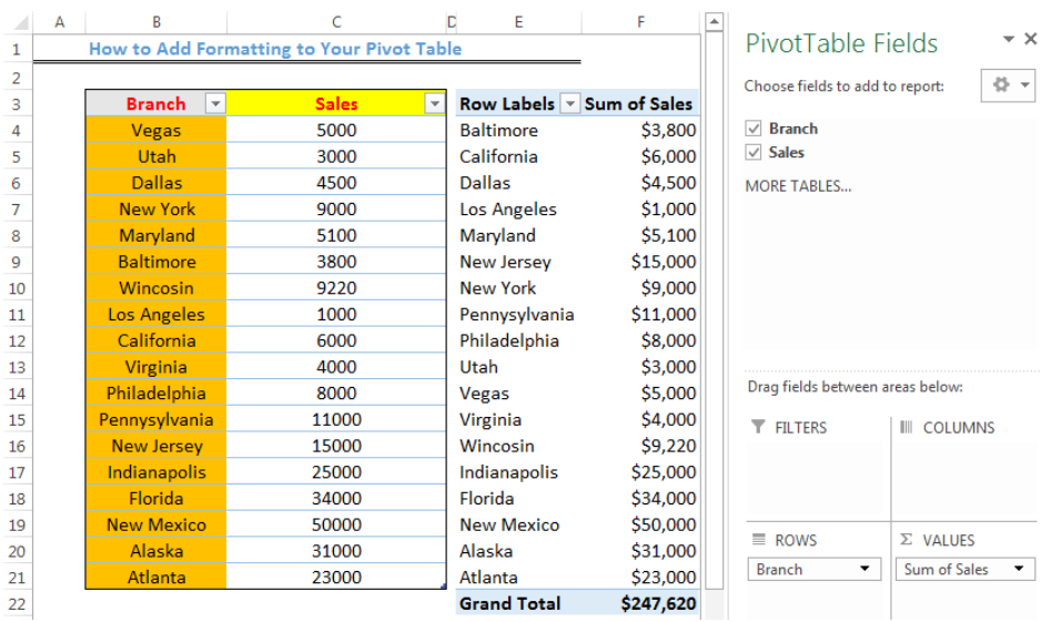 How To Add Formatting To Your Pivot Table Excelchat