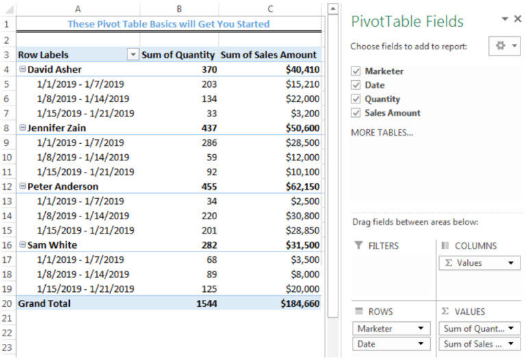 These Pivot Table Basics will Get You Started | Excelchat