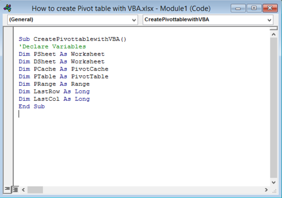 How to Create a Pivot Table with VBA in Excel | Excelchat