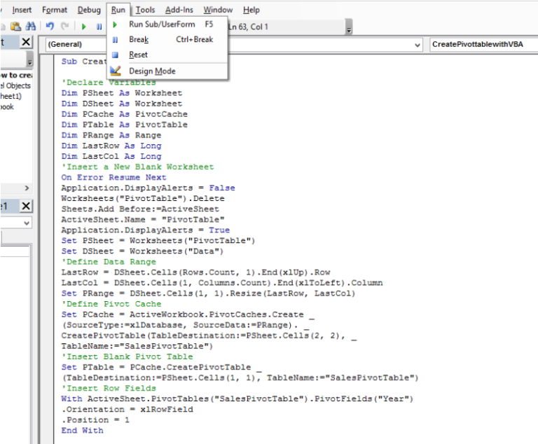How To Create A Pivot Table With Vba In Excel Excelchat
