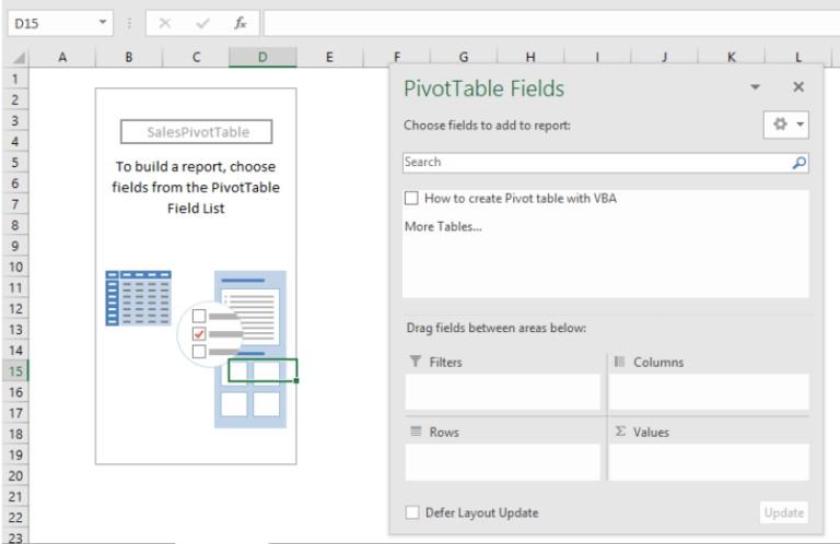 How to Create a Pivot Table with VBA in Excel | Excelchat