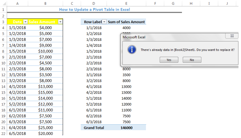 Here is How to Update a Pivot Table in Excel | Excelchat