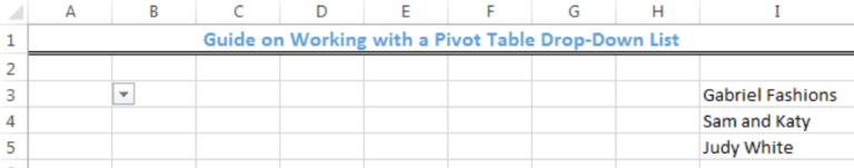 Here is a Guide on Working with a Pivot Table Drop Down List | Excelchat
