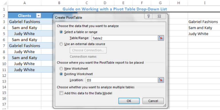 Here is a Guide on Working with a Pivot Table Drop Down List | Excelchat