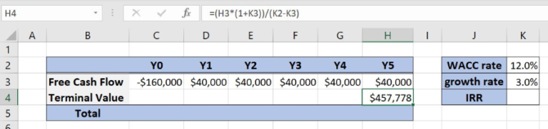 Learn How to Calculate an IRR with a Terminal Value in Excel | Excelchat