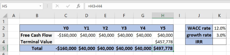 Learn How to Calculate an IRR with a Terminal Value in Excel | Excelchat