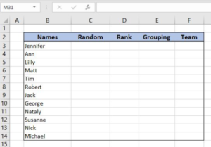 How to Set Up a Random Team Generator in Excel | Excelchat
