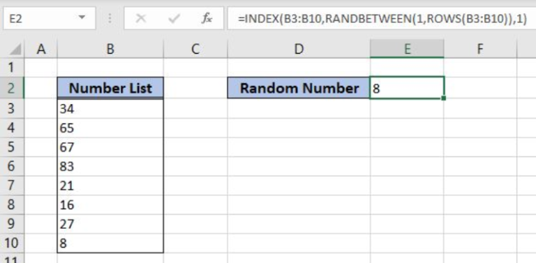 Learn How to Find a Random Number from a List in Excel | Excelchat