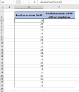 How to Use the RANDBETWEEN Function with No Duplicates | Excelchat