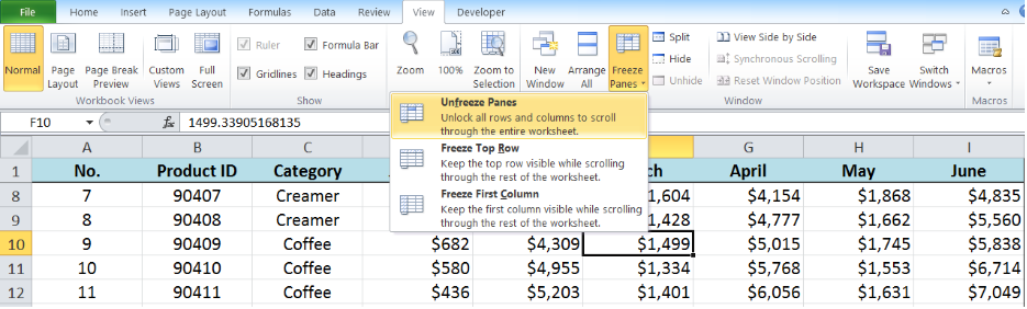 How to Freeze Rows and Columns in Google Sheets and Excel | Excelchat