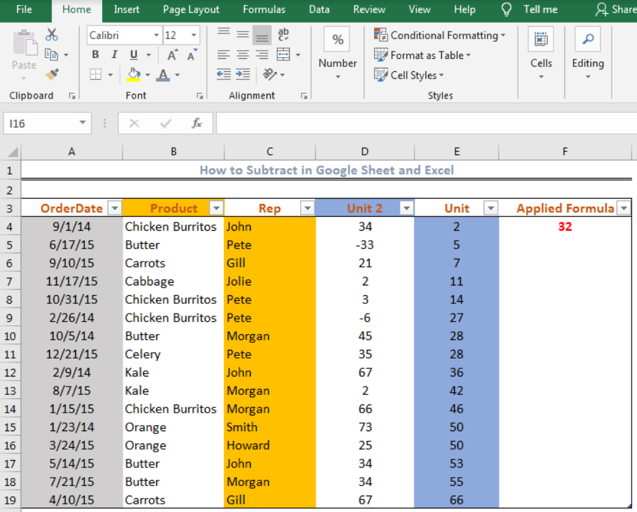 How To Insert Formula In Excel To Subtract Numbers Retteacher
