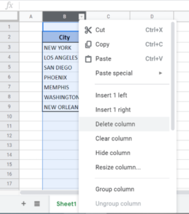 How to Delete Columns and Rows in Google Sheets and Excel