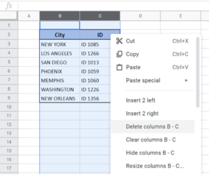 How to Delete Columns and Rows in Google Sheets and Excel