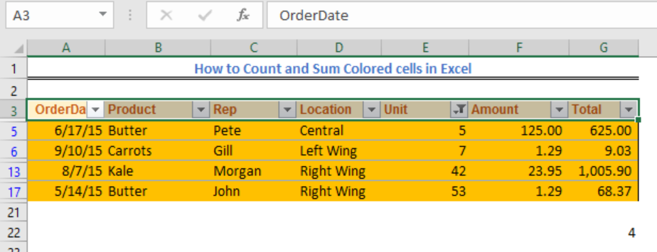 How to Count and Sum Colored Cells in Excel | Excelchat