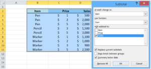 How to insert subtotals in Excel | Excelchat