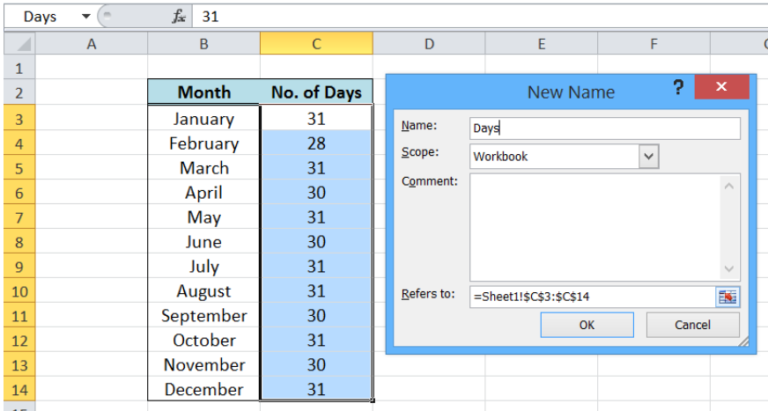 Assign name to cells and range in Excel | Excelchat