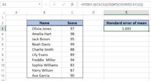 Calculate standard error of mean (SEM) in Excel | Excelchat