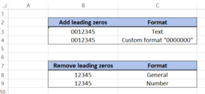 Add or remove leading zeros in Excel and Google Sheets | Excelchat