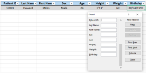 Excel data form | Excelchat