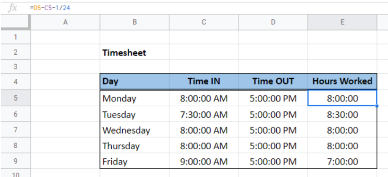 Date and time functions in Google sheets - Excelchat | Excelchat